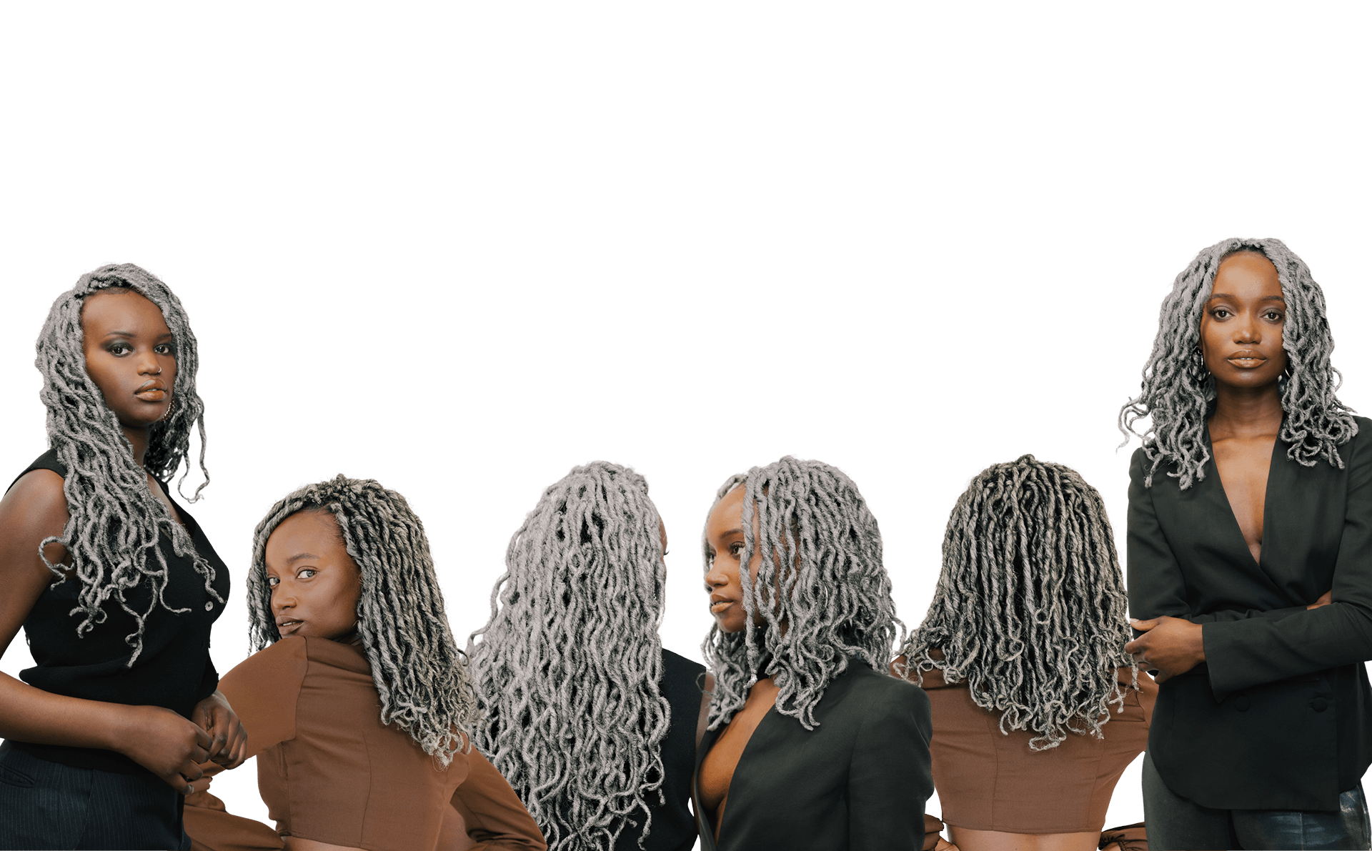 Grey Locs | Handmade, Natural-Looking Crochet Hair – Boho Locs