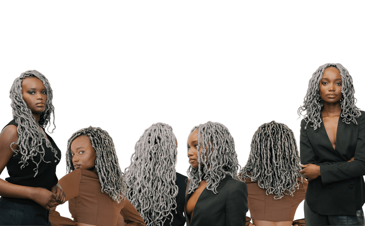 Grey Locs | Handmade, Natural-Looking Crochet Hair – Boho Locs