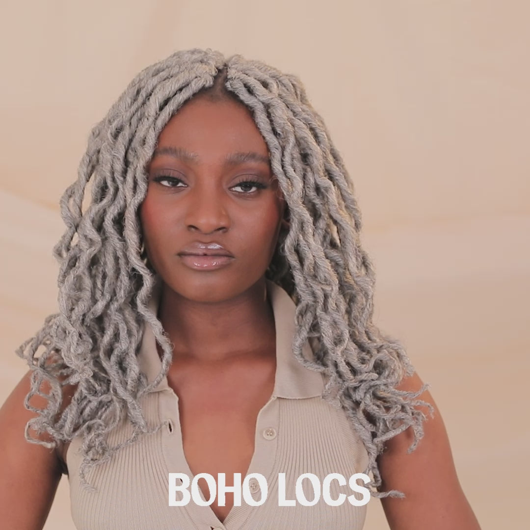 Grey Locs | Handmade, Natural-Looking Crochet Hair – Boho Locs