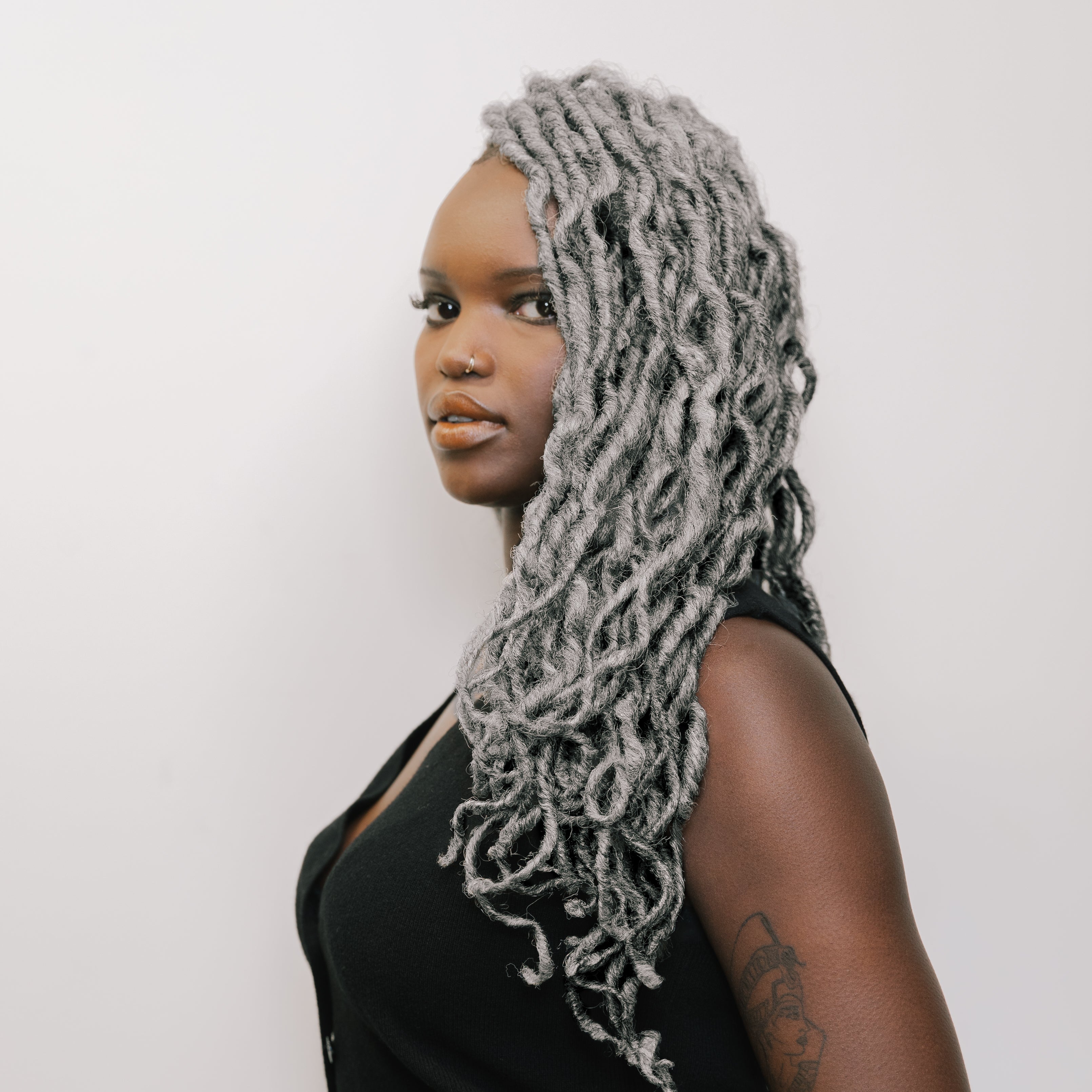 Grey Locs | Handmade, Natural-Looking Crochet Hair – Boho Locs