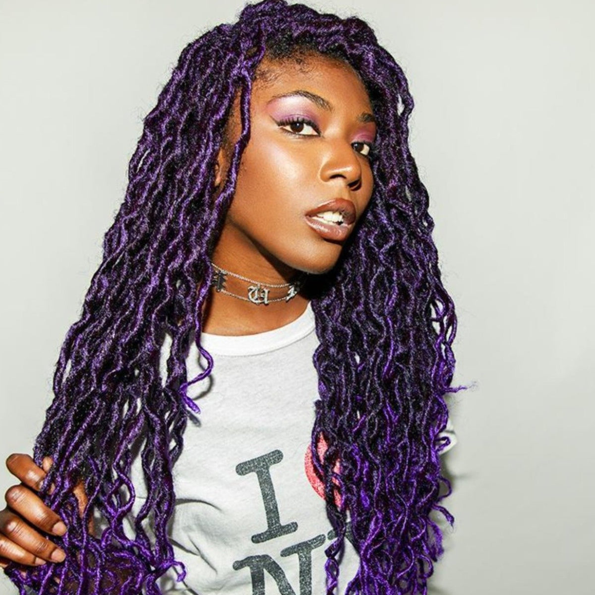 Purple Faux Locs